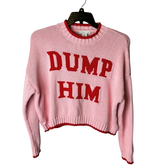 Sincerly Jules | Sweaters | Sincerely Jules Dump Him Sweater Pink Red Small | Poshmark